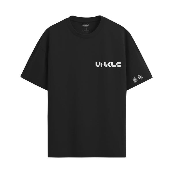 003 Somewhere in Space - Psyence Fiction Text T-Shirt (Black) | Unkle Store